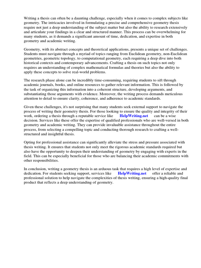 Geometry Thesis Topics | PDF | Geometry | Thesis