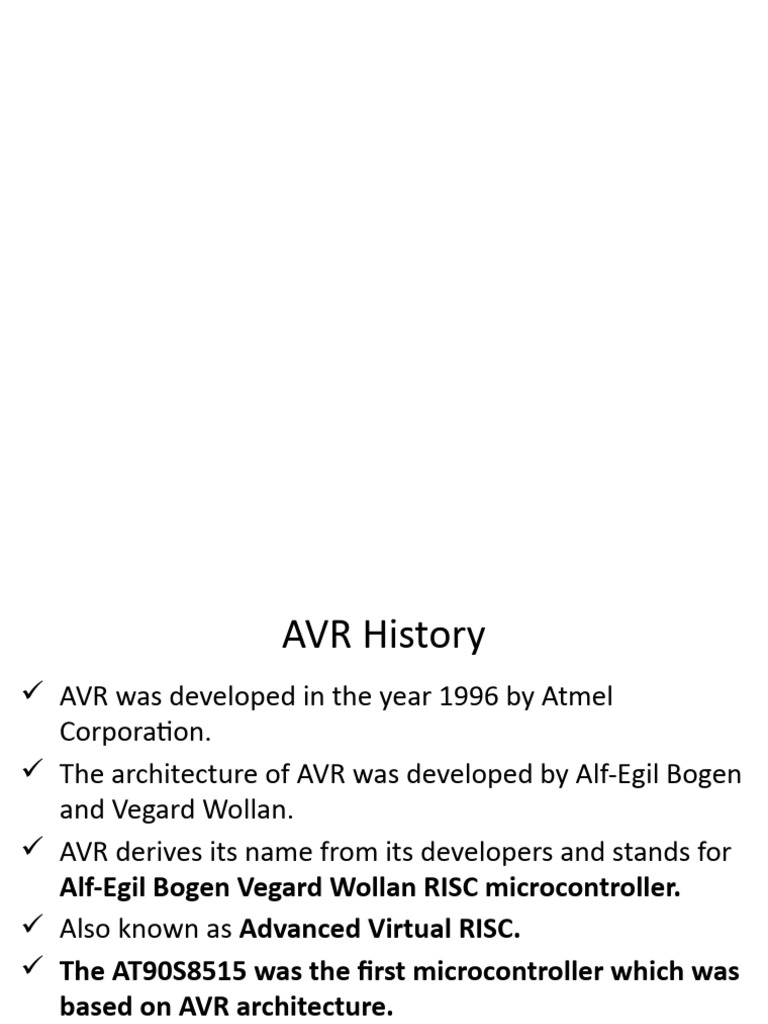 AVR Lecture 1 | PDF | Microcontroller | Input/Output