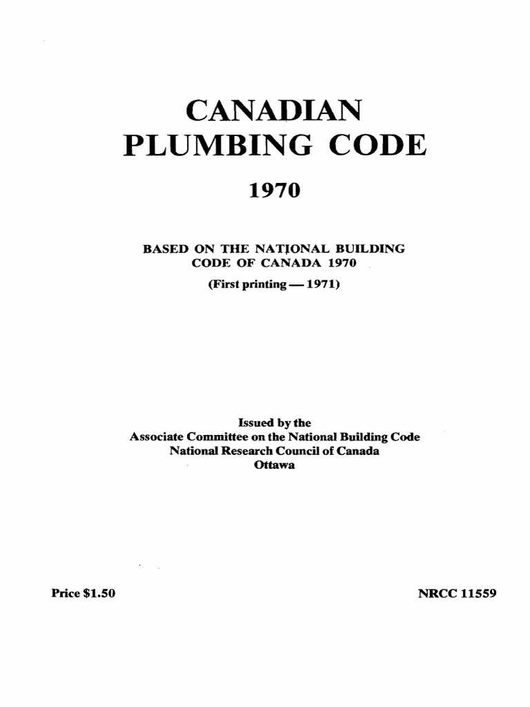 Canadian Plumbing Code 1970 Overview | PDF | Plumbing | Sanitary Sewer