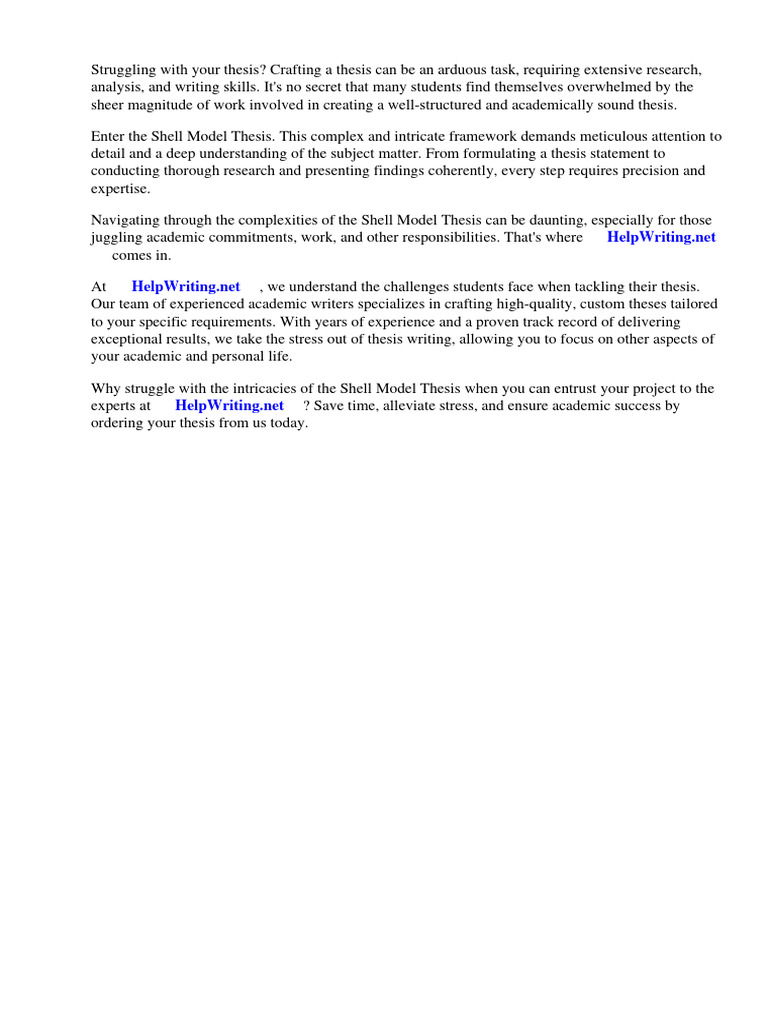 Shell Model Thesis | PDF