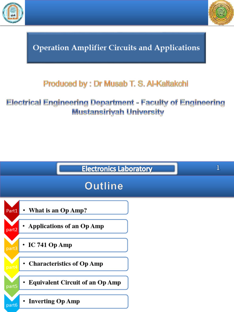 1-Lecture 1-Op Amp Circuits and Applications | PDF