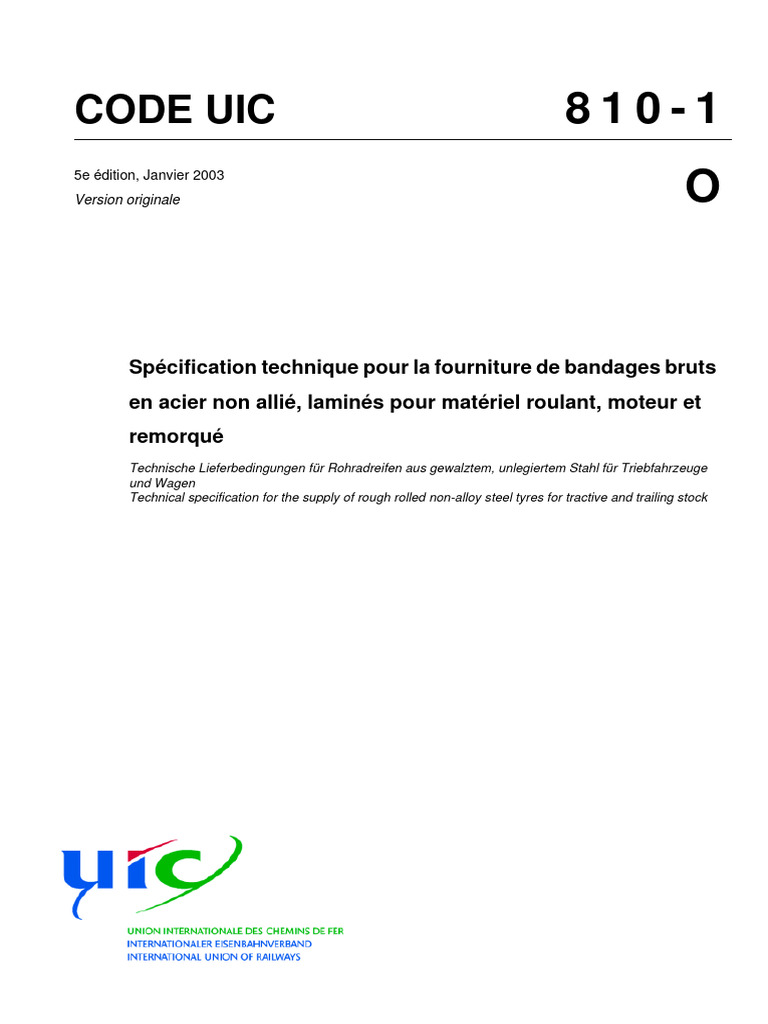 Code Uic | PDF | Dureté (matériau) | Acier