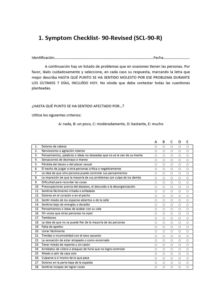 SCL-90-R, Iip-64 | PDF
