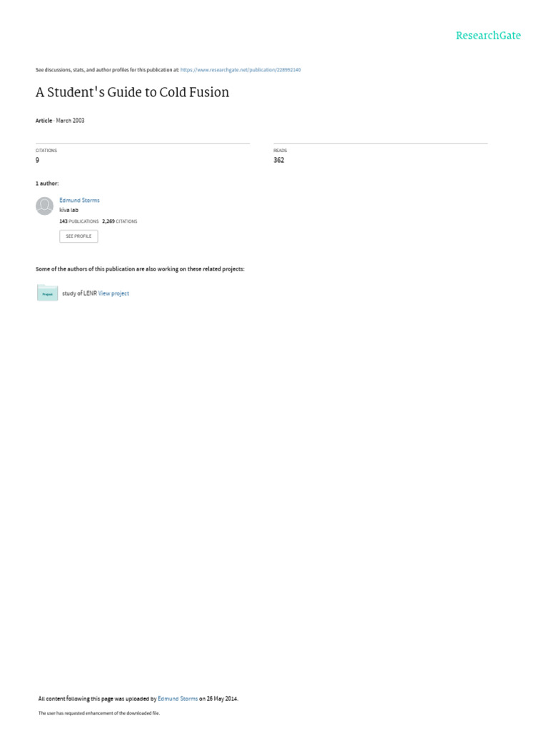 A Students Guide To Cold Fusion | PDF