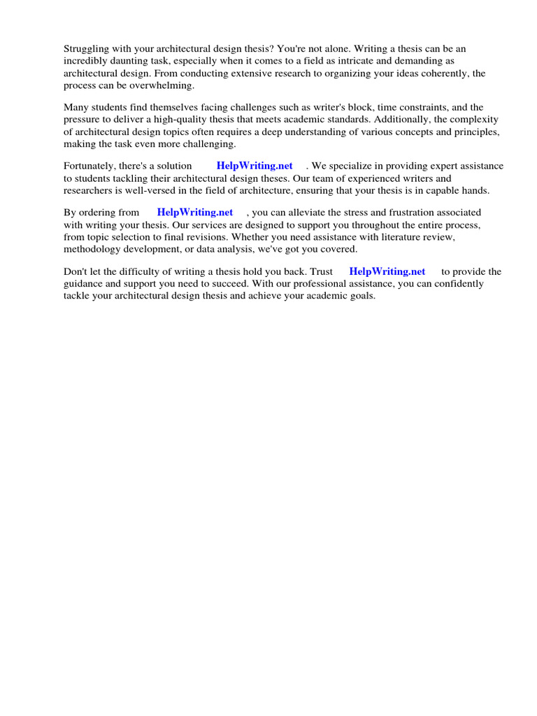 Architectural Design Thesis Sample | PDF | Thesis | Landscape