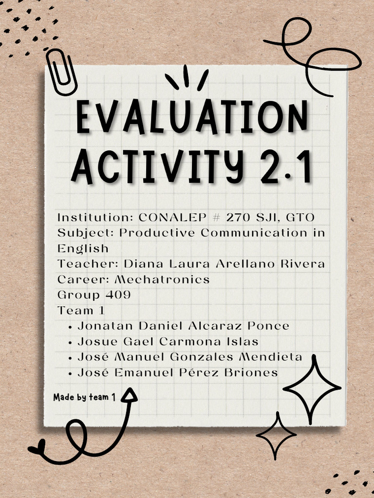 Evaluation Activity 2.1 Equipo 1 | PDF
