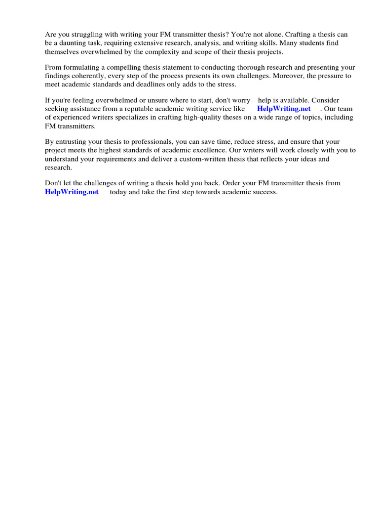 FM Transmitter Thesis | PDF