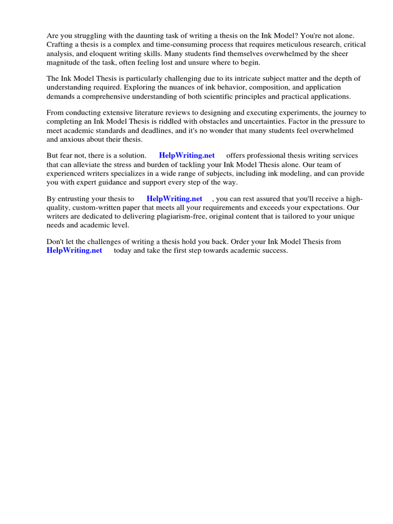 Ink Model Thesis | PDF | Thesis | Ink
