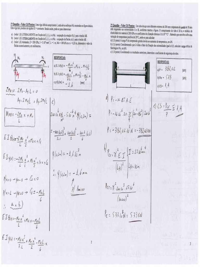 P3 MEP210 DIURNO e NOTURNO DEZ22 GABARITO | PDF