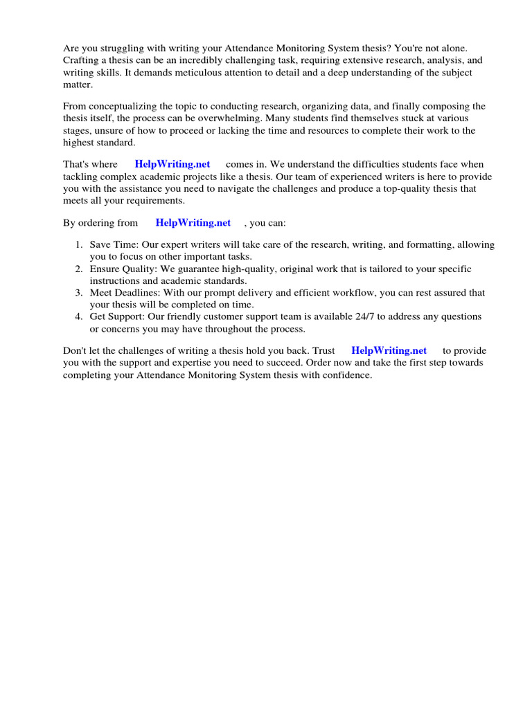 Attendance Monitoring System Thesis Sample | PDF | Databases | Information Science