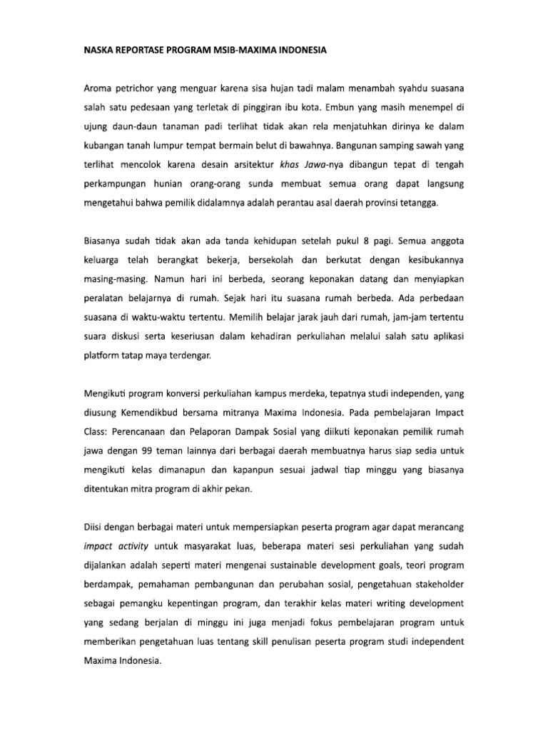 Teks Reportase - Aura Savina | PDF