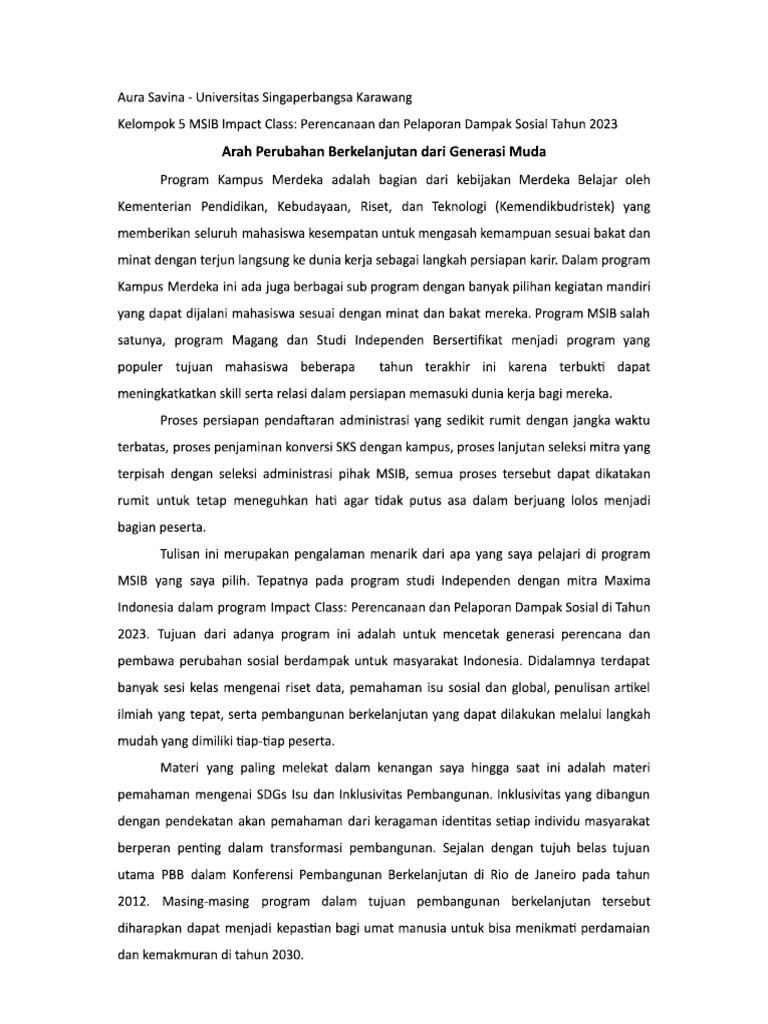 Teks Essay - Teks Feature Aura Savina | PDF