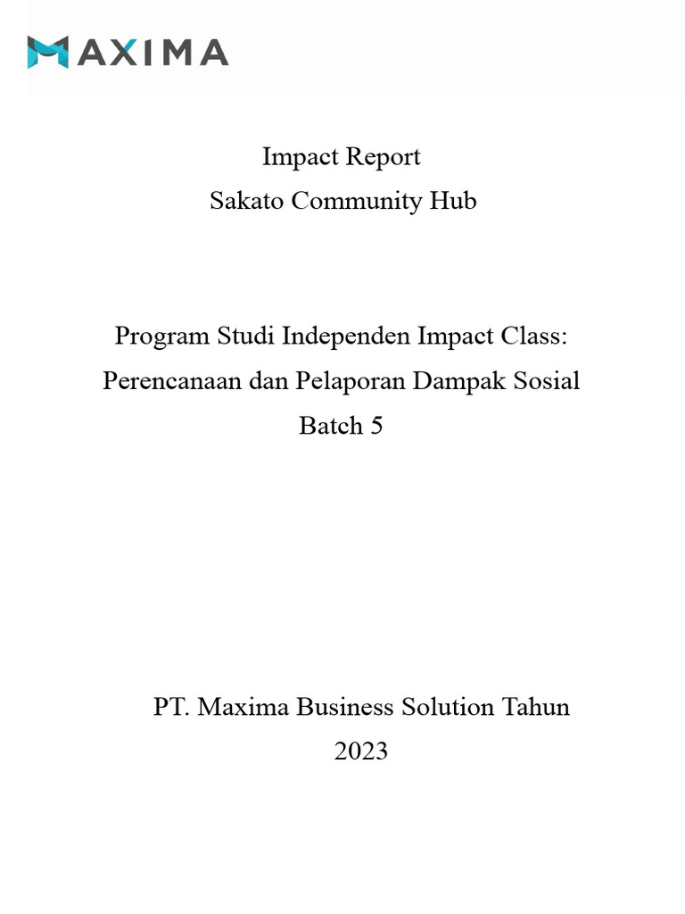 Contoh Teks Impact Report MSIB Sakato Community Hub | PDF