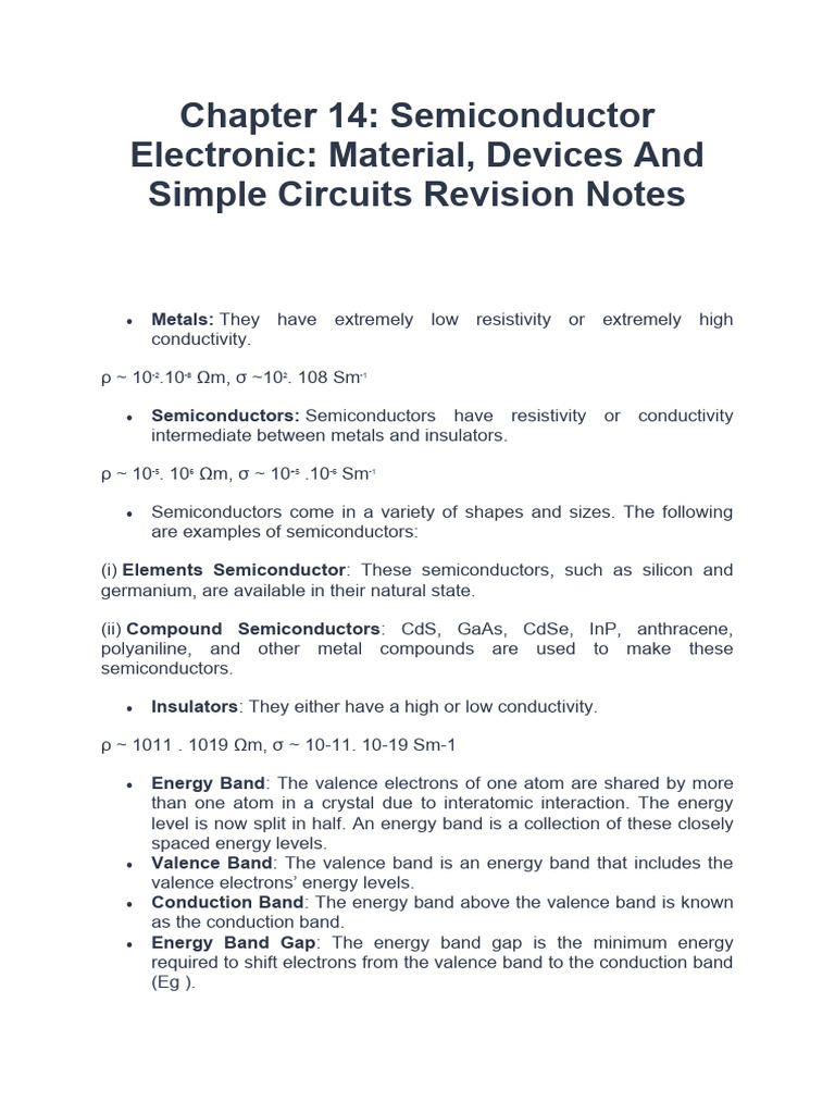 Semiconductors and Devices | PDF | P–N Junction | Diode