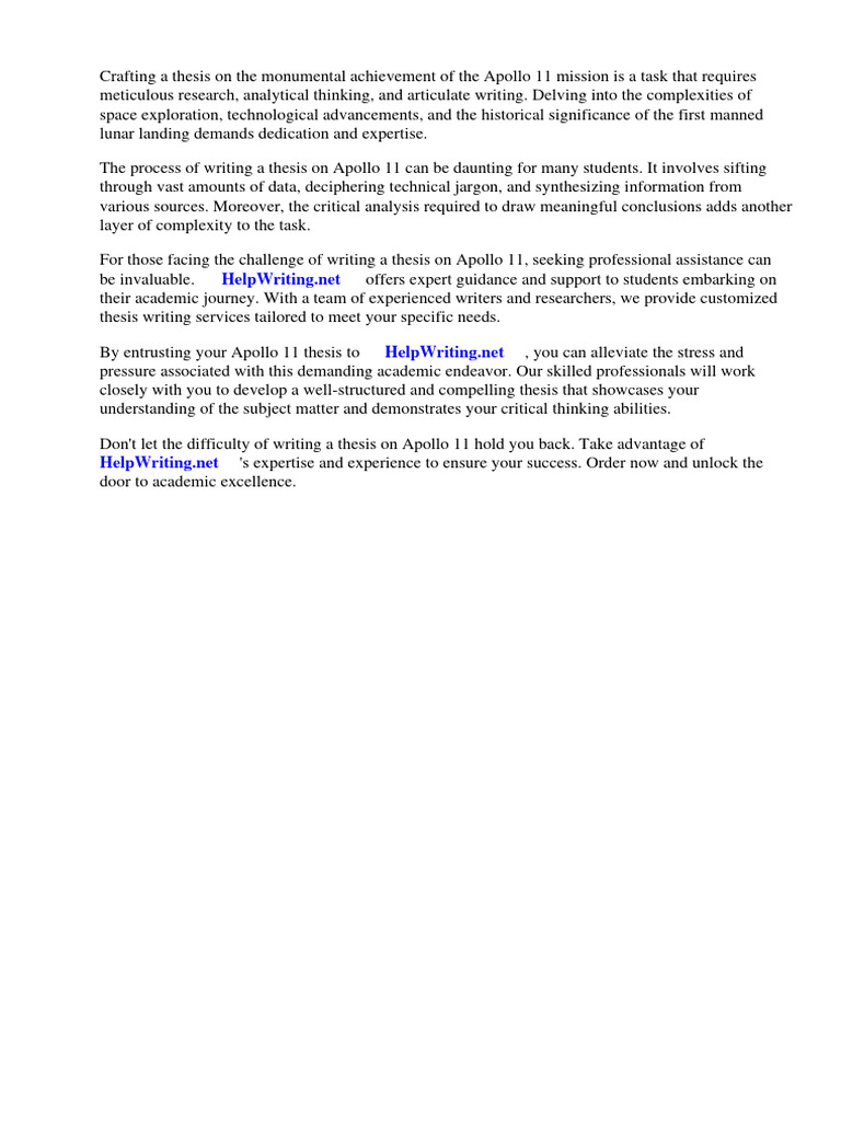 Apollo 11 Thesis | PDF | Apollo 11 | Apollo Program