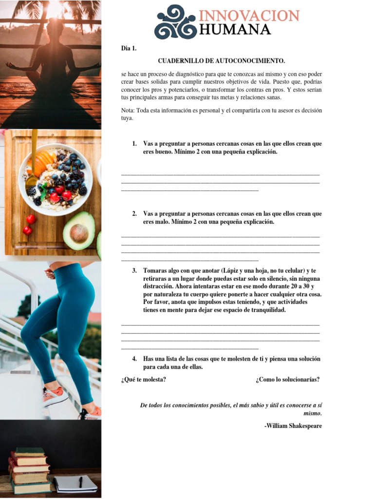 Cuadernillo de Autoconocimiento | PDF | Negocios | Relaciones personales, crianza y desarrollo ...