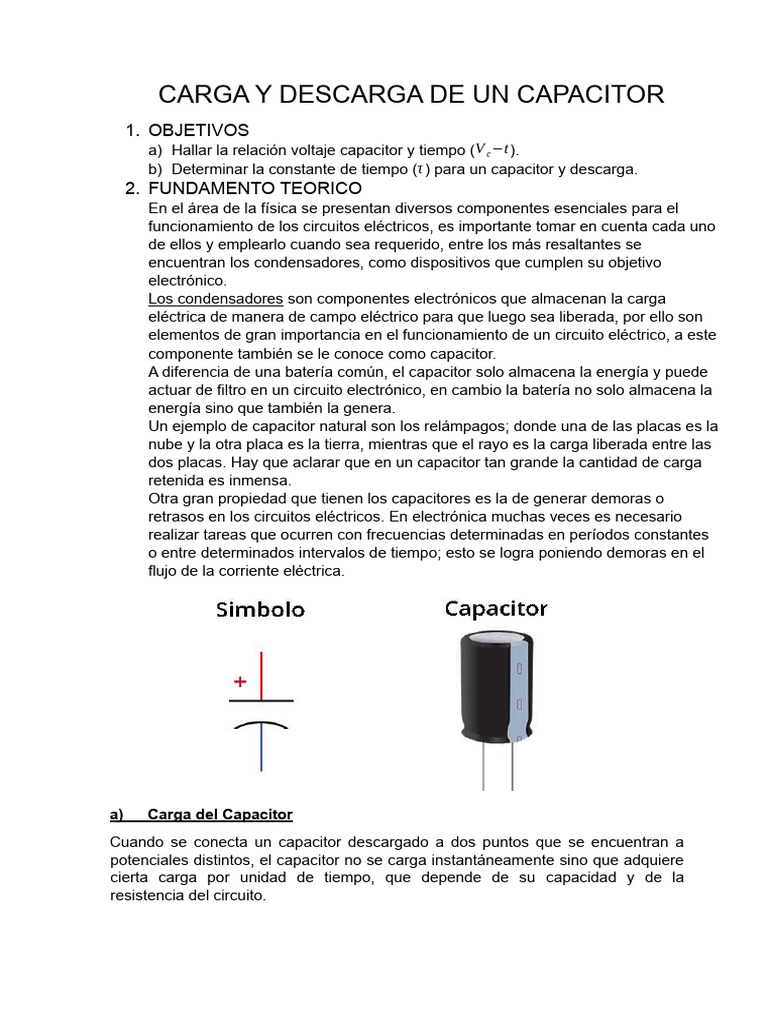 P#7.2 (Carga y Descarga de Un Capacitor) | PDF | Condensador | Electrónica