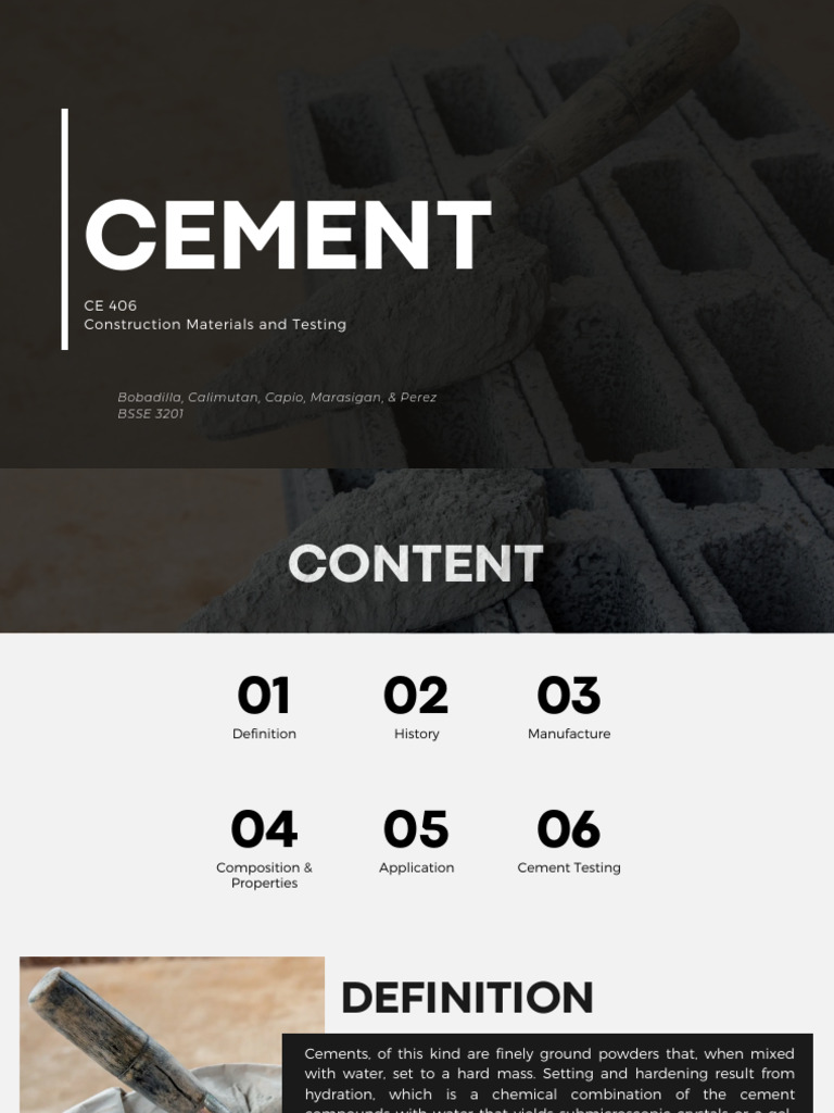 Cement | PDF | Concrete | Cement