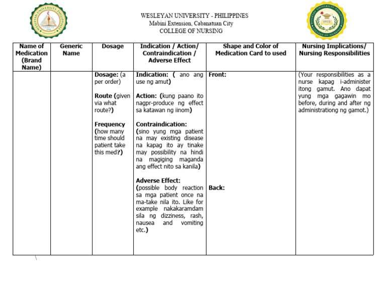 Drug Study Template | PDF