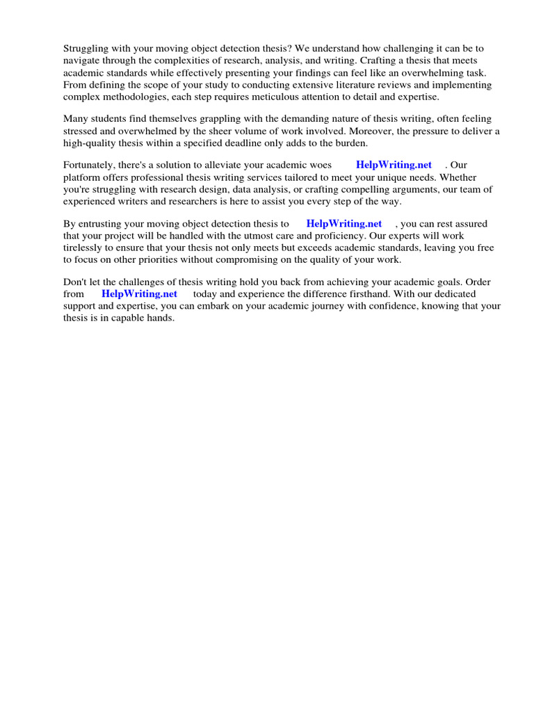 Moving Object Detection Thesis | PDF | Computing