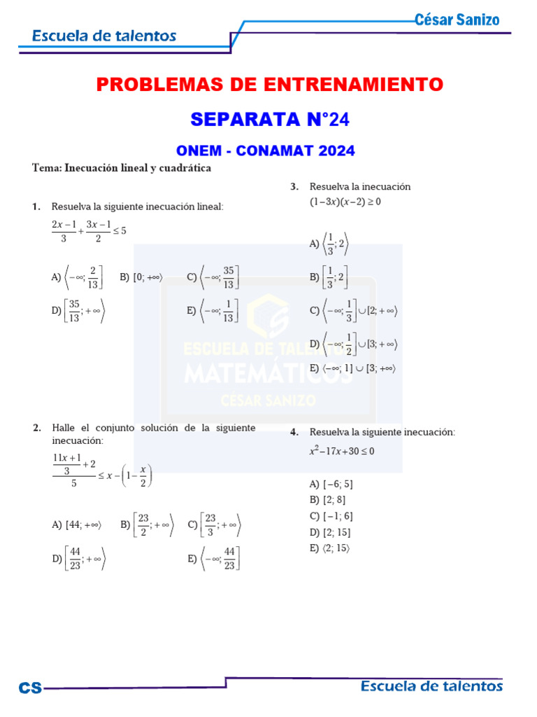 Separata N°24 | PDF | Matemáticas