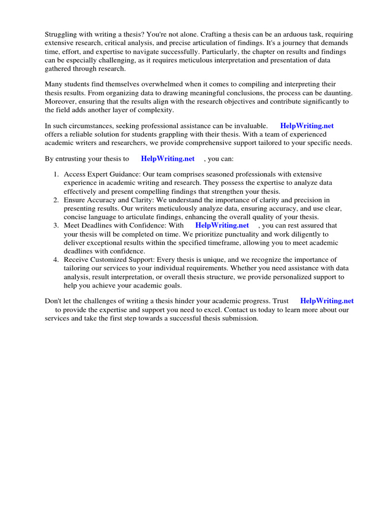 Thesis Results and Findings Sample | PDF