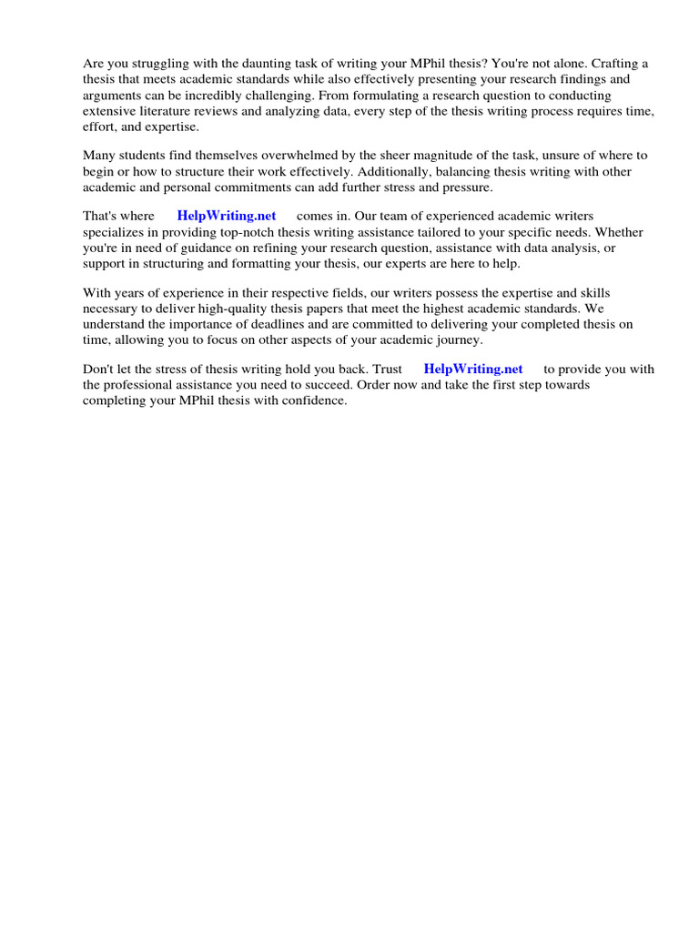 Mphil Thesis Sample | PDF | Thesis | Pakistan