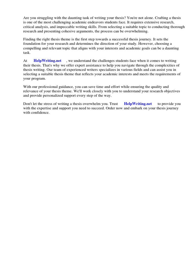 Thesis Themes Demo Pdf
