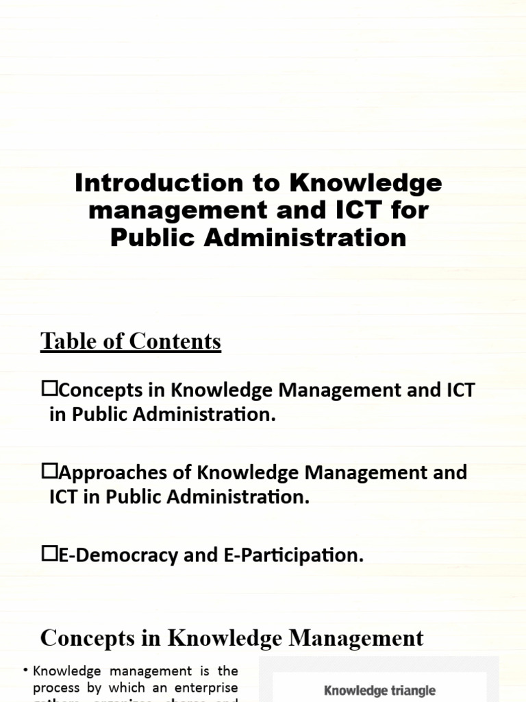 03 Introduction To Knowledge Management And Ict For Public