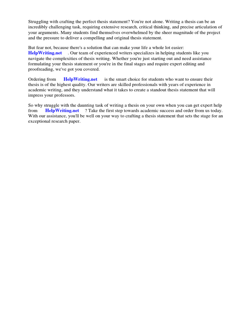 Good Way To Start Off Thesis Statement | PDF | Essays | Thesis