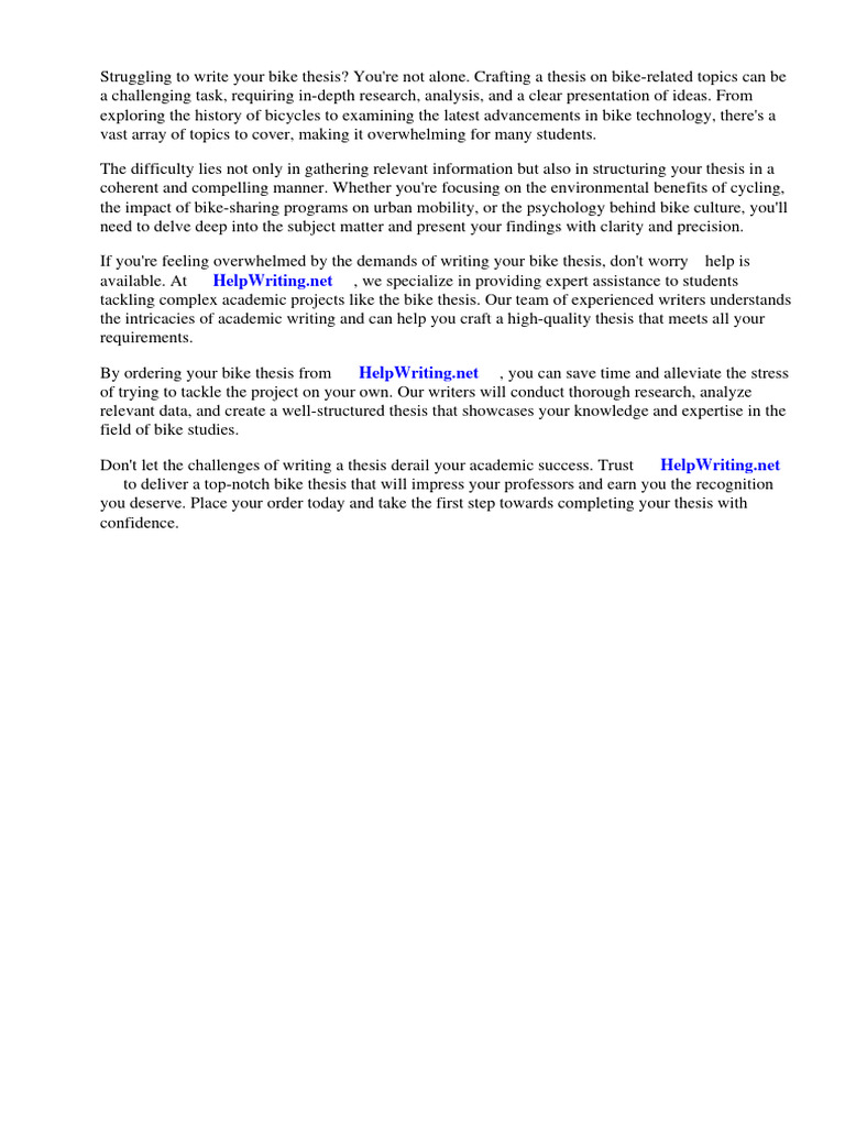 Bike Thesis | PDF | Computers | Technology & Engineering