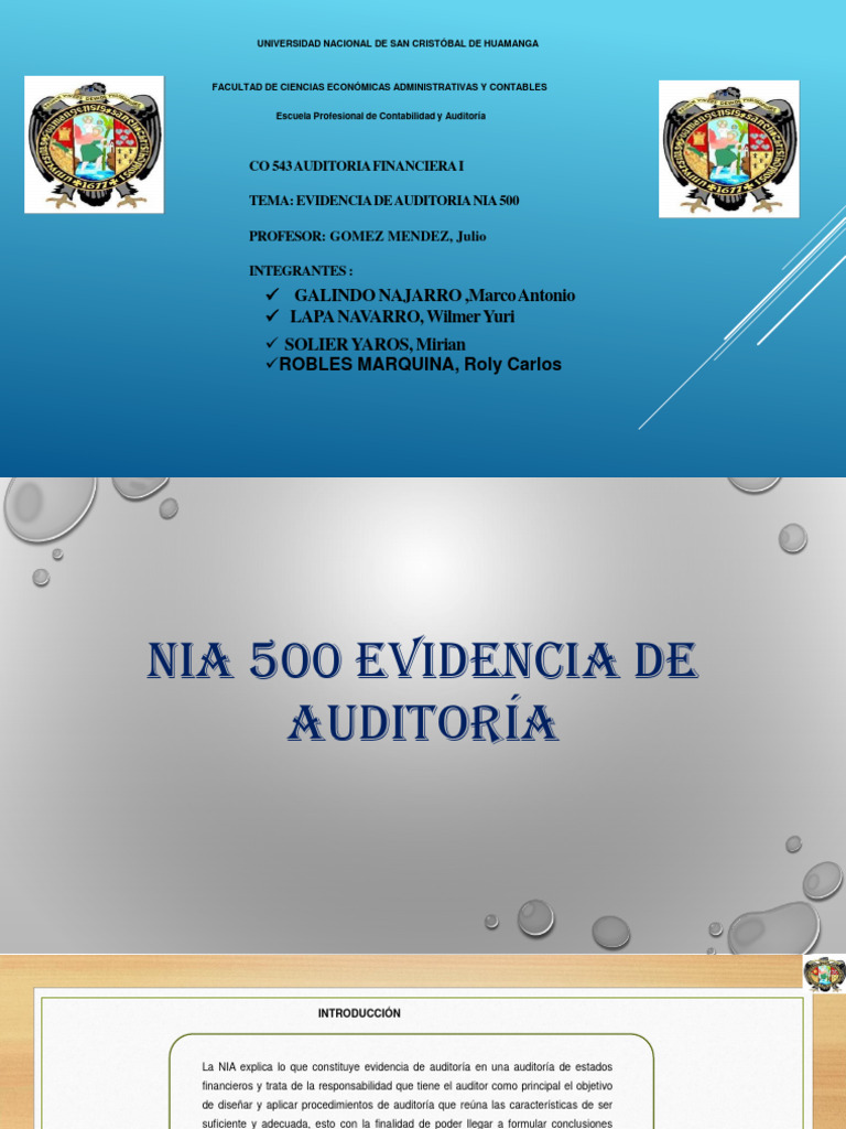 Evidencia de Auditoría Nia 500 | PDF | Auditoría | Muestreo (Estadísticas)