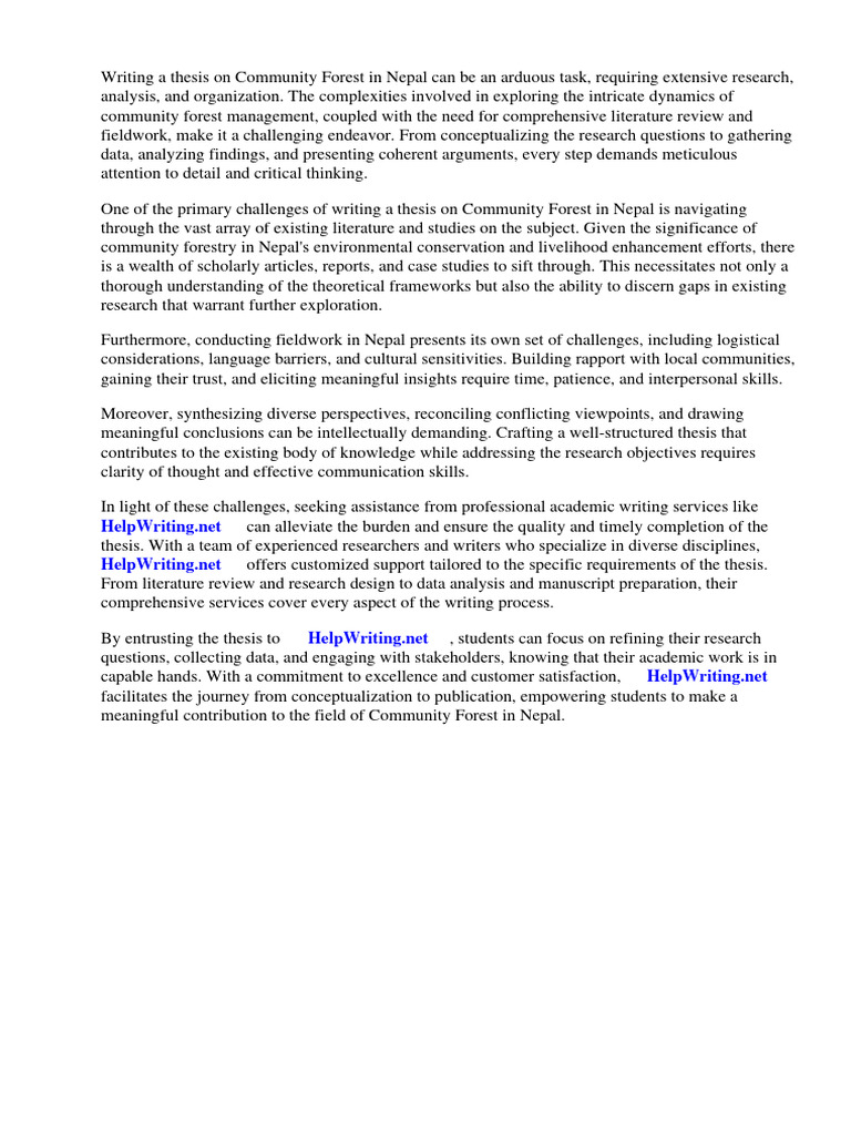 Thesis On Community Forest in Nepal | PDF | Forestry | Forests Thesis On Community Forest in Nepal | PDF | Forestry | Forests