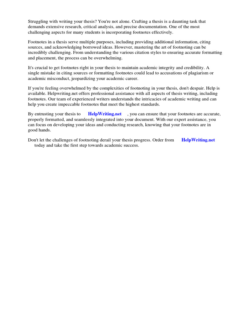 Example of Footnotes in Thesis | PDF | Citation | Note (Typography)