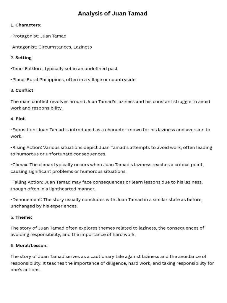 Analysis Of Juan Tamad 20240301 101233 0000 Pdf