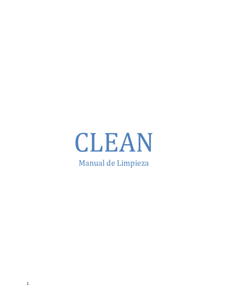 CLEAN Manual de Limpieza | PDF | Vegetales | Nuez