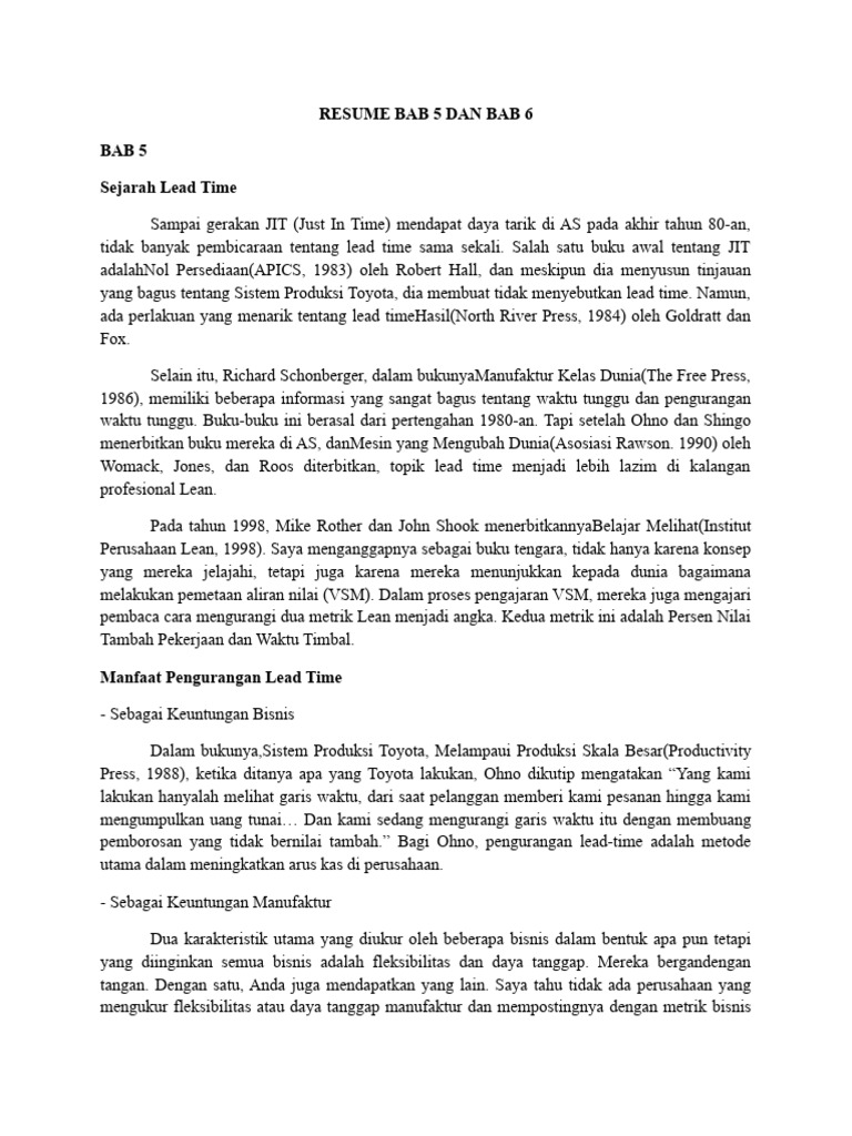 Resume Bab 5 Dan Bab 6 | PDF