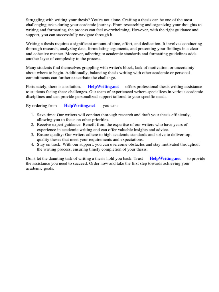 How Can I Write My Thesis | PDF