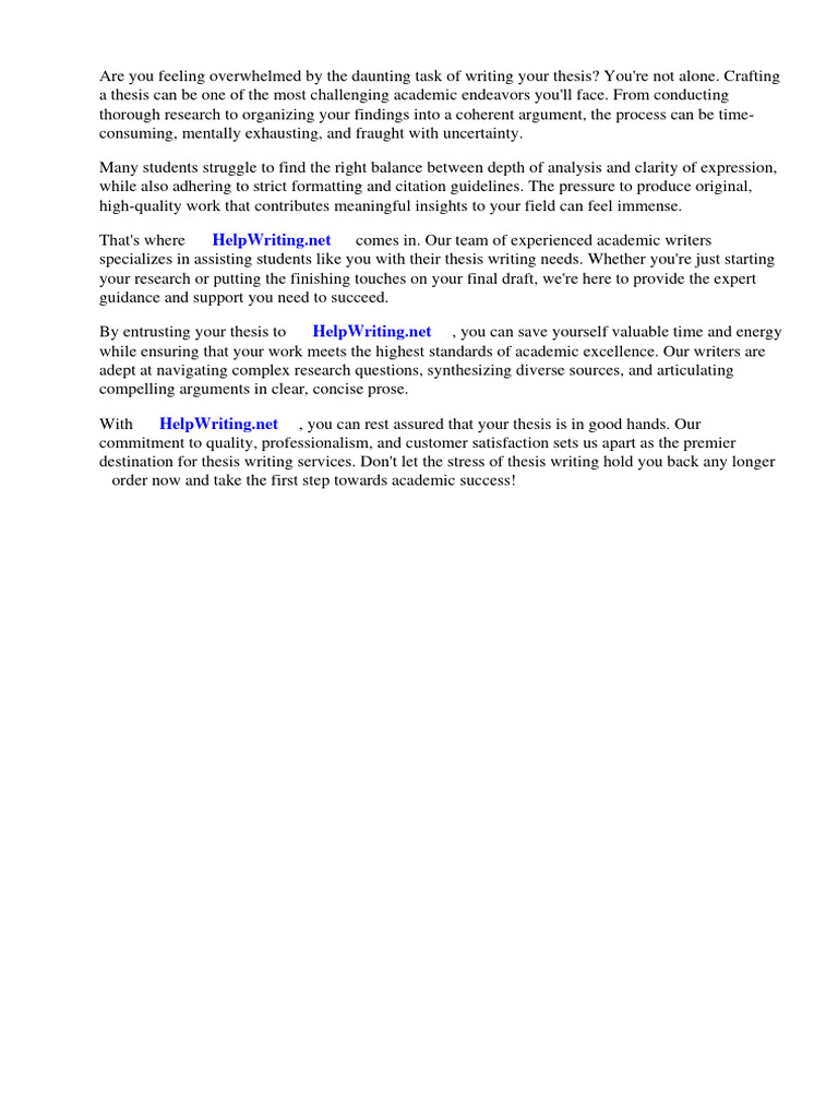 Thesis Writing Jobs | PDF