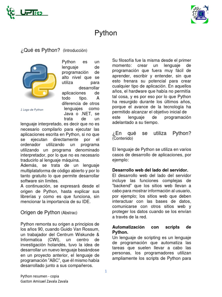 Python Resumen | PDF