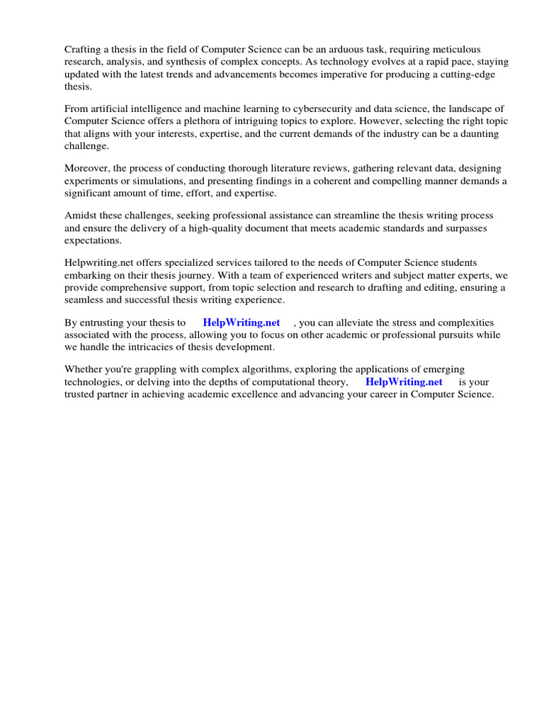 Computer Science Thesis Topic Guide | PDF