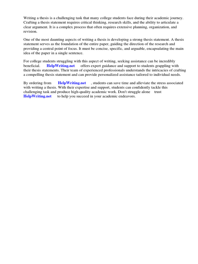 How To Teach Thesis Statements In College Pdf Essays Thesis