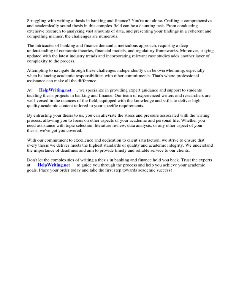 Thesis Banking and Finance | PDF | Banks | Interest
