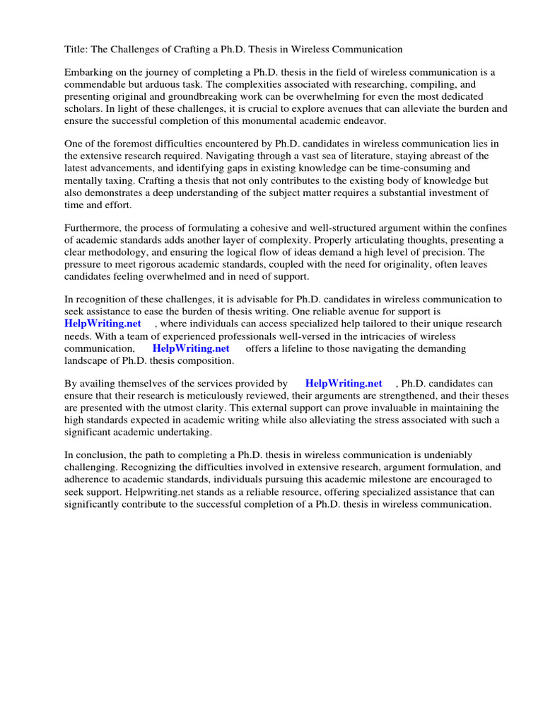 PHD Thesis Wireless Communication | PDF | Computer Network | Bluetooth