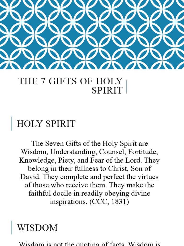 The 7 Gifts of Holy Spirit | PDF | Religious Belief And Doctrine | Virtue