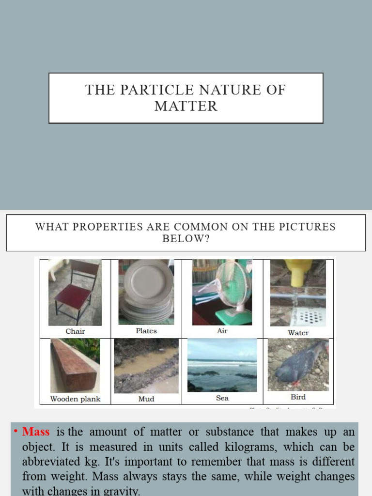 The Particle Nature of Matter | PDF | Matter | Liquids