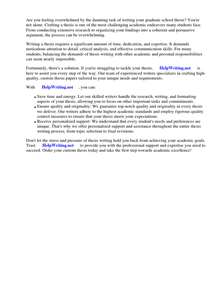 Graduate School Sample Thesis | PDF