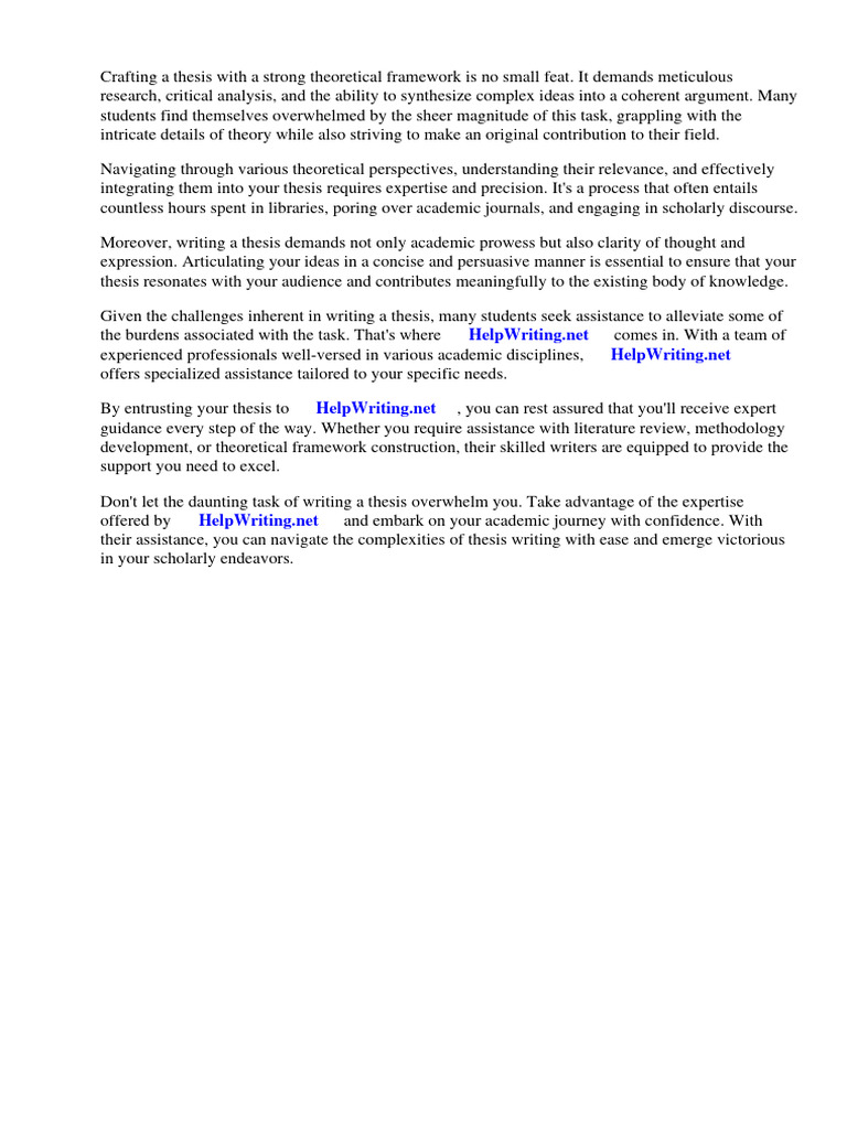 Example Thesis With Theoretical Framework Pdf Theory Analysis