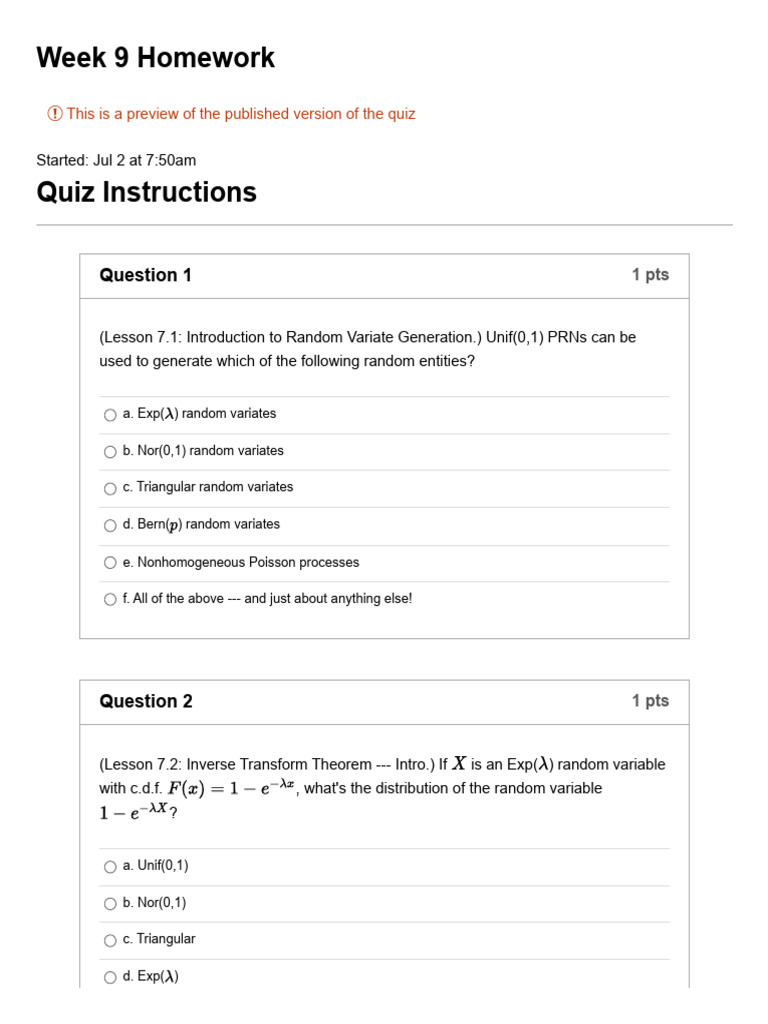 Week 9 Homework (Fall, Spring) | PDF