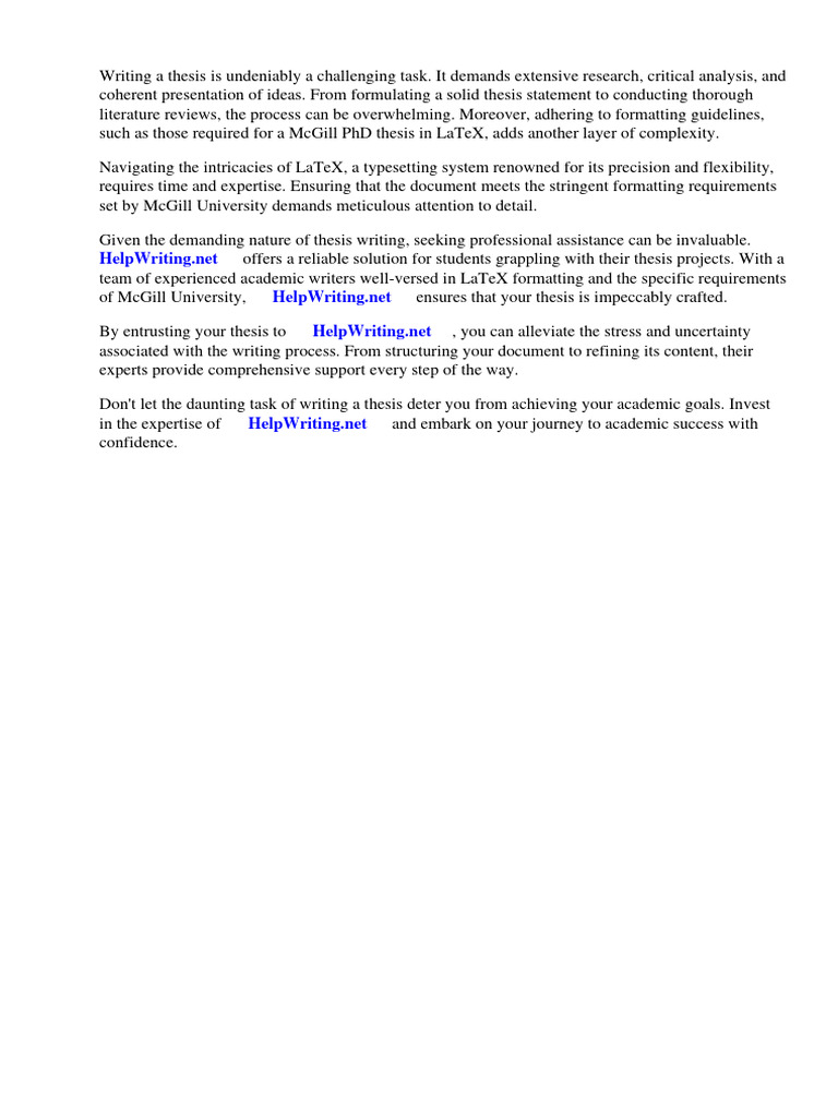 Mcgill PHD Thesis Latex | PDF | Thesis | Version Control